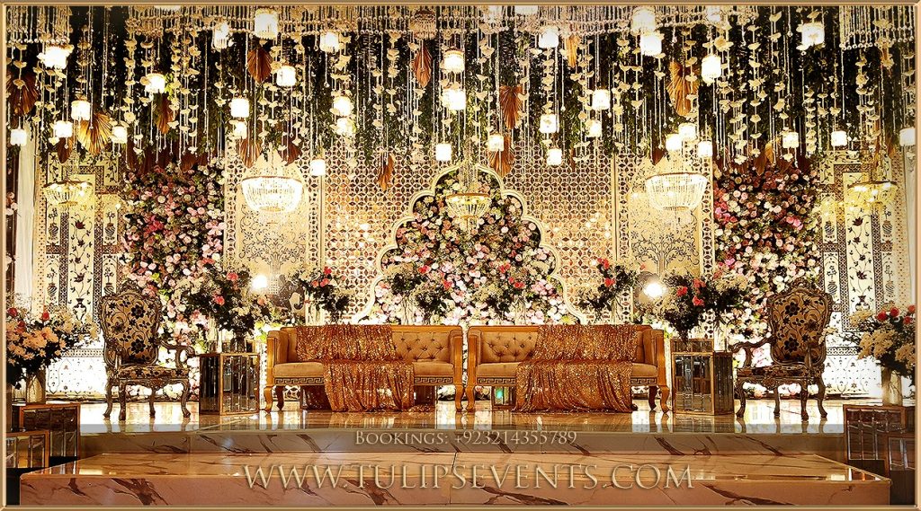 Mughal Art walima theme wedding decoration ideas | Tulips Events Lahore