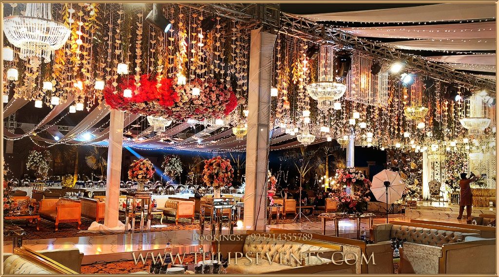 Mughal Art walima theme wedding decoration ideas | Tulips Events Lahore